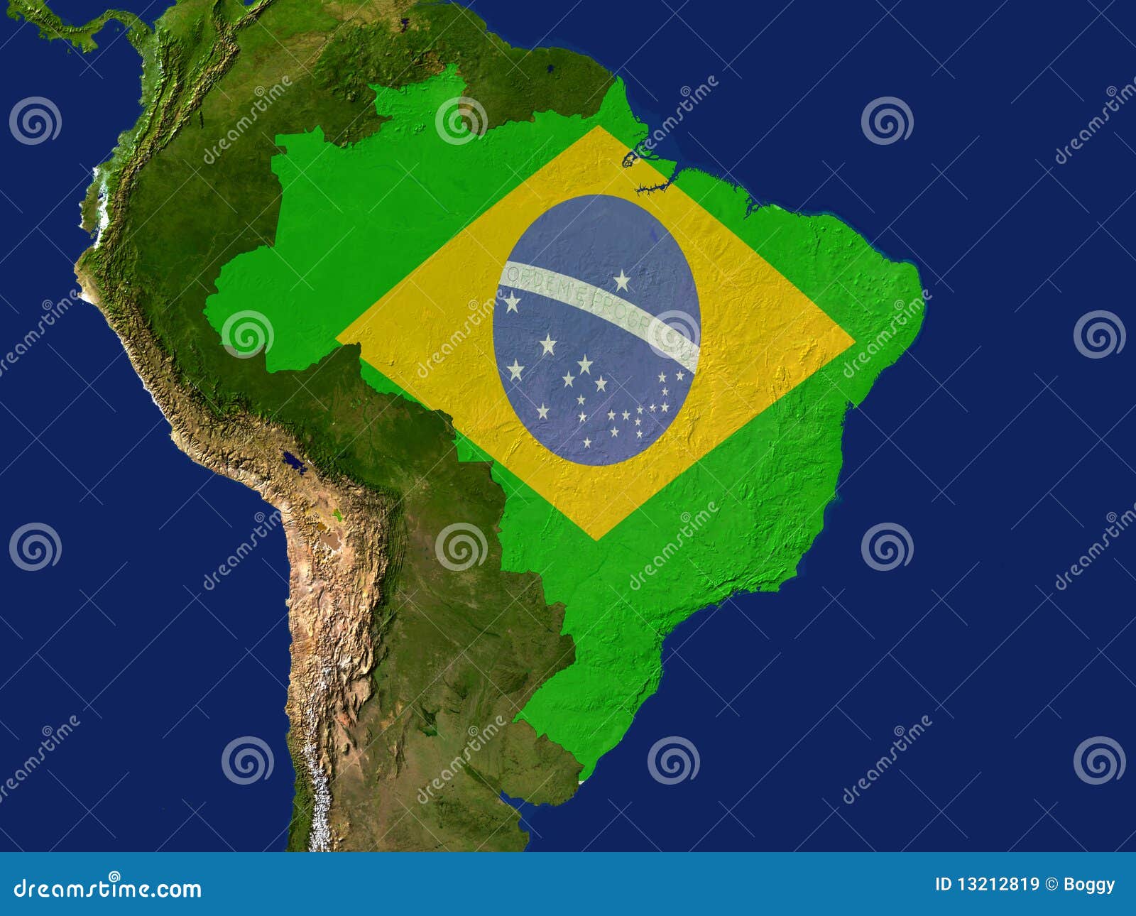 Brazil stock illustration. Illustration of contour, flag - 13212819