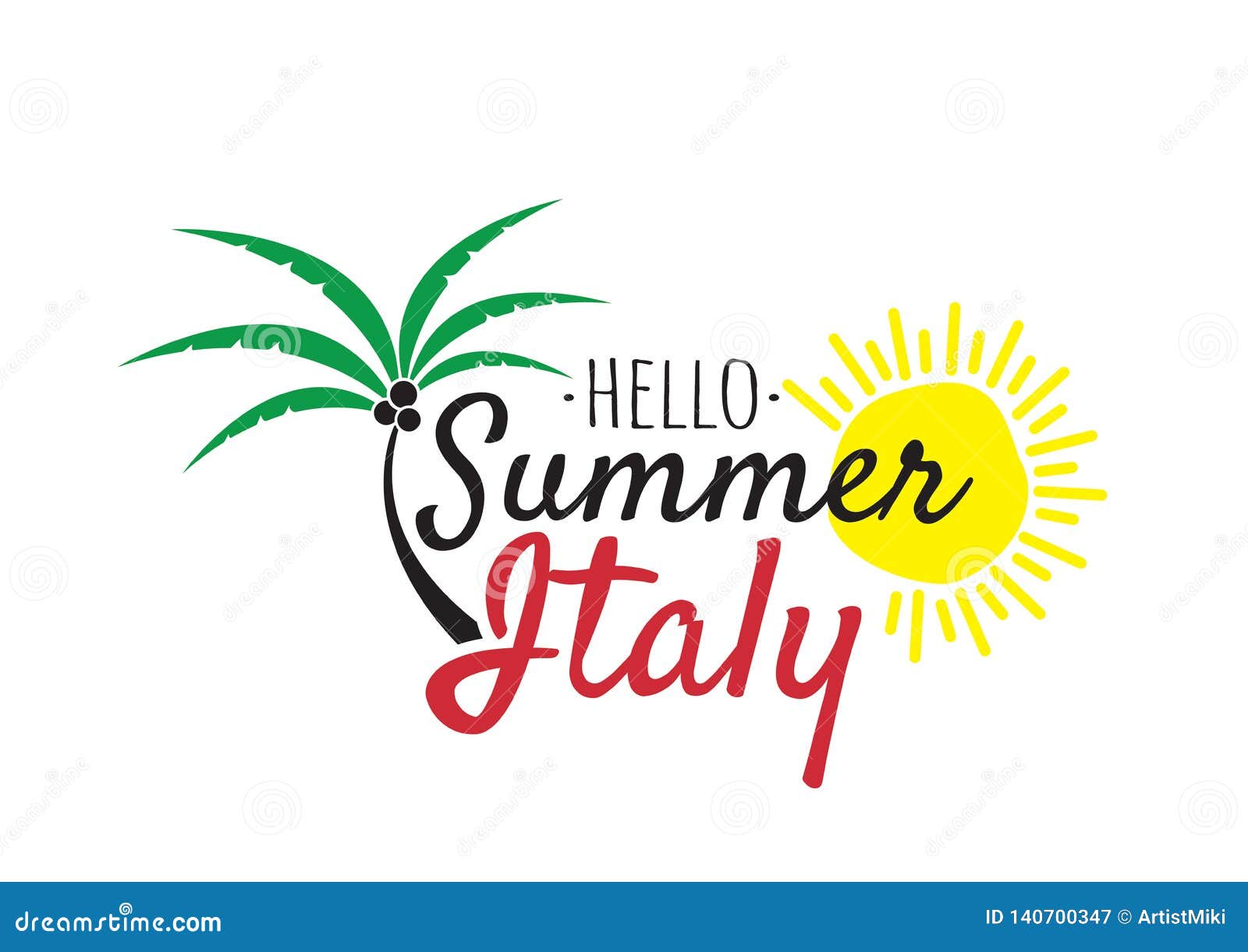 Hello Italy. Lettering. Vector Illustration | CartoonDealer.com #148588986