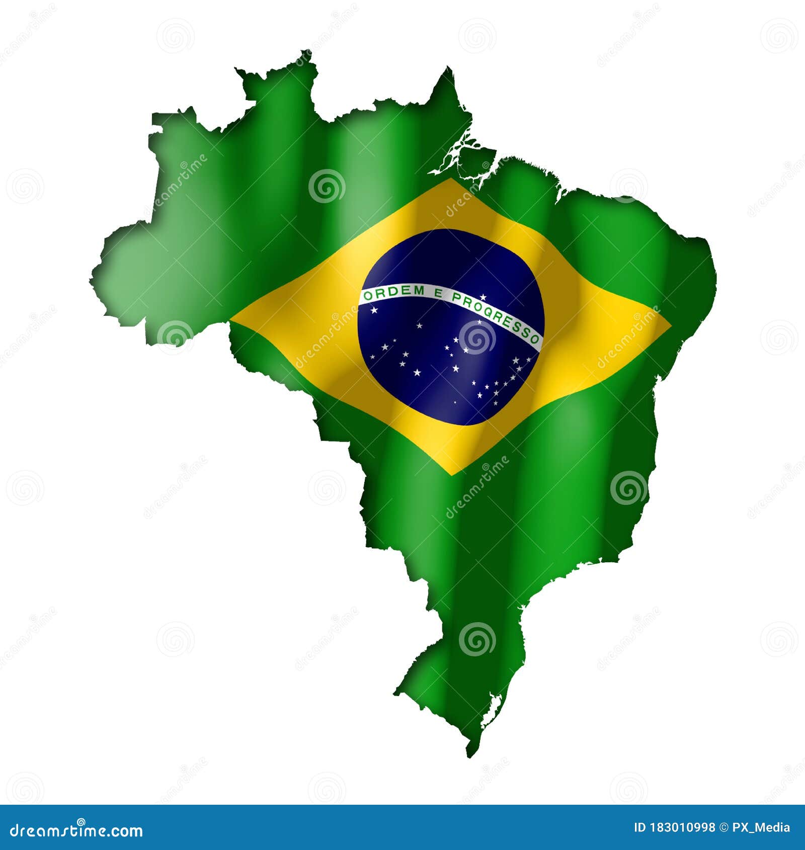Brazil - Country Flag and Border Shape Stock Illustration ...