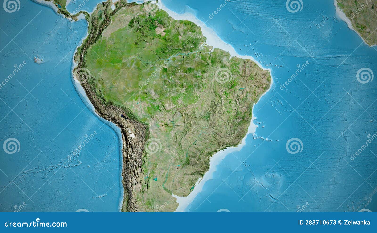 Brazil area. Satellite map stock illustration. Illustration of peru ...