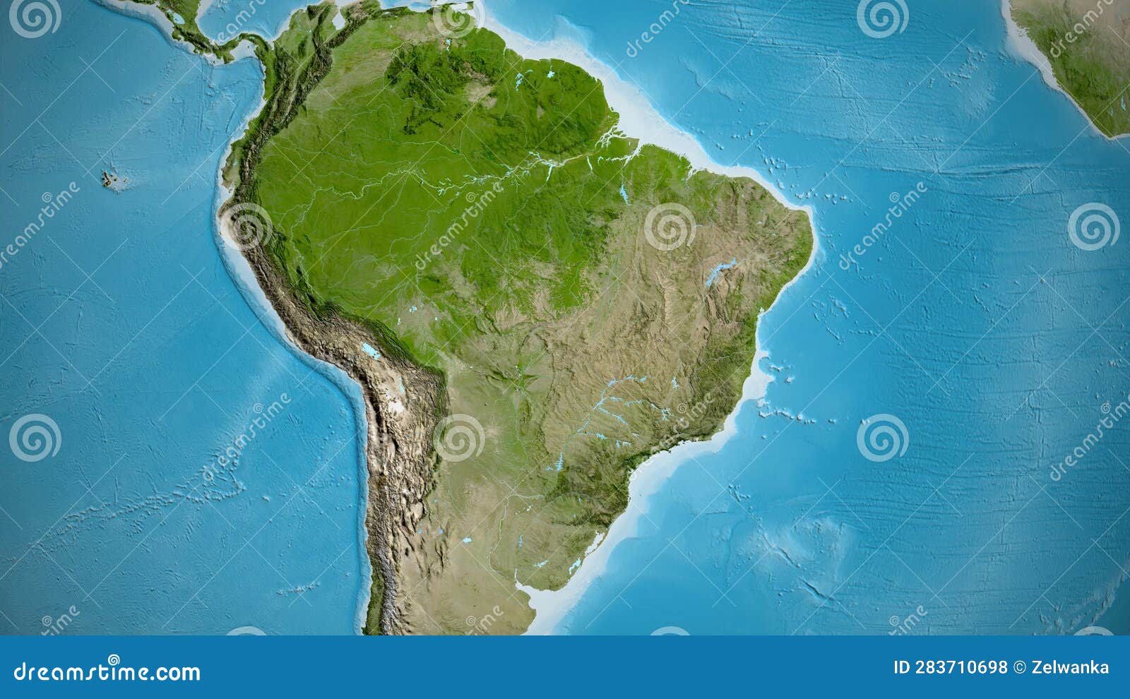 Brazil area. Satellite map stock illustration. Illustration of ...