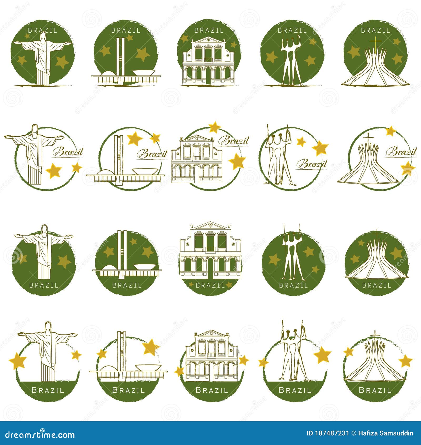 Brazil 1b set editorial photo. Illustration of attractions - 187487231