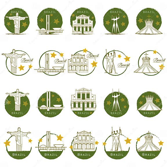 Brazil 1b set editorial photo. Illustration of attractions - 187487231