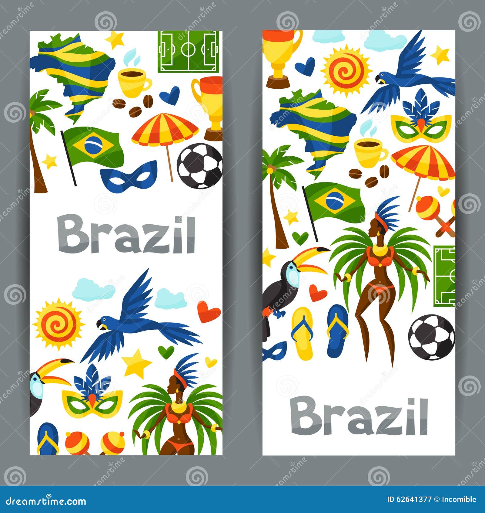 Brazil Banners with Stylized Objects and Cultural Stock Vector ...