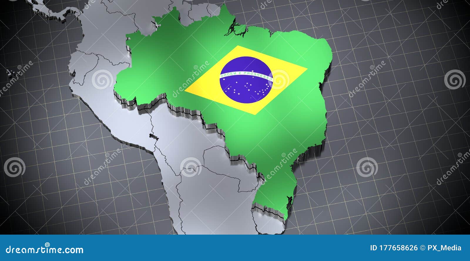 Brazil - borders and flag stock illustration. Illustration of america ...