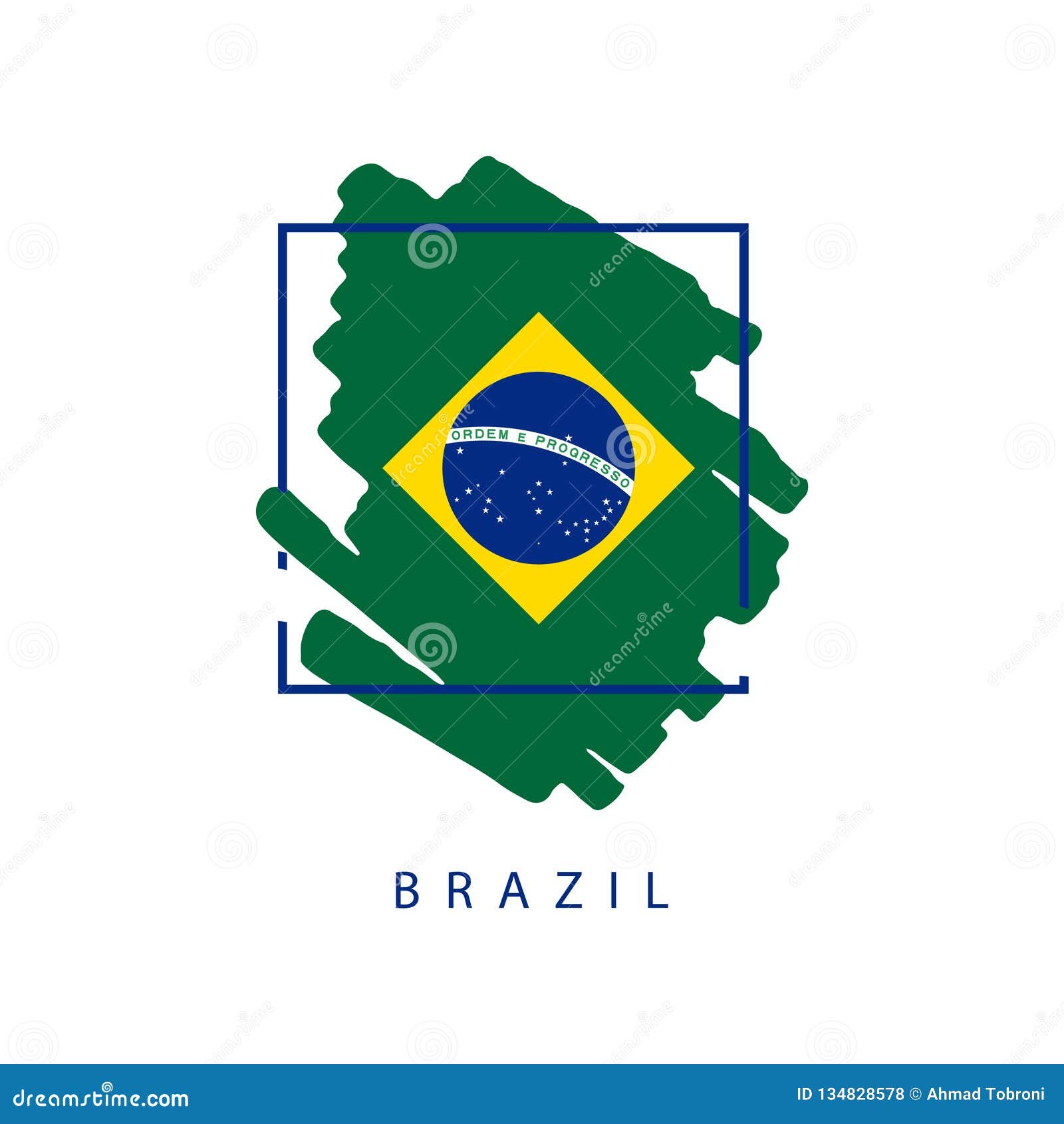 Brazil Brush Logo Vector Design Illustration Stock Vector ...