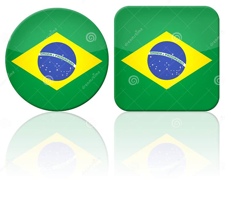 Brazil button flag stock illustration. Illustration of city - 9608614
