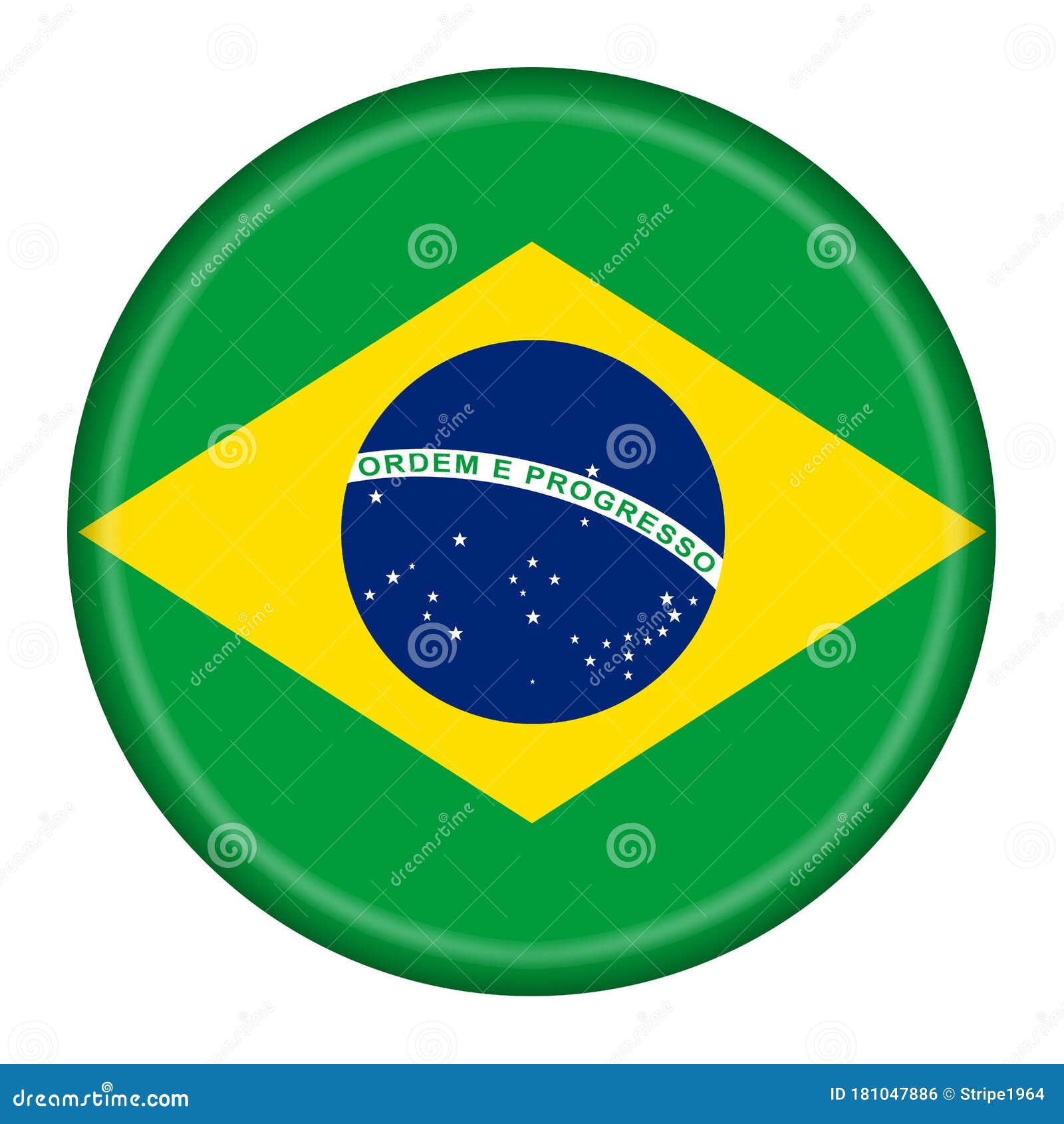 Brazil Button Flag Illustration with Clipping Path Stock Illustration ...