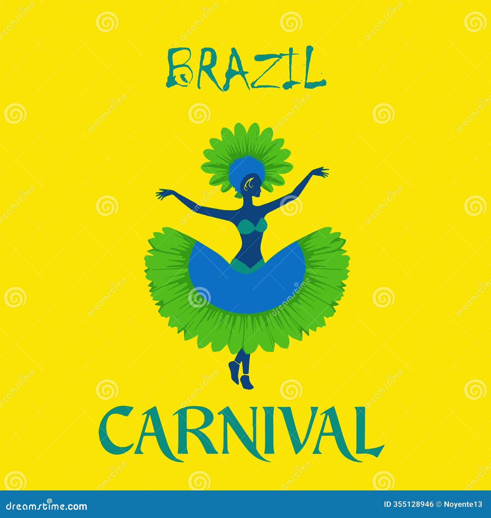 Brazil Carnival Holiday Poster Stock Illustration - Illustration of ...
