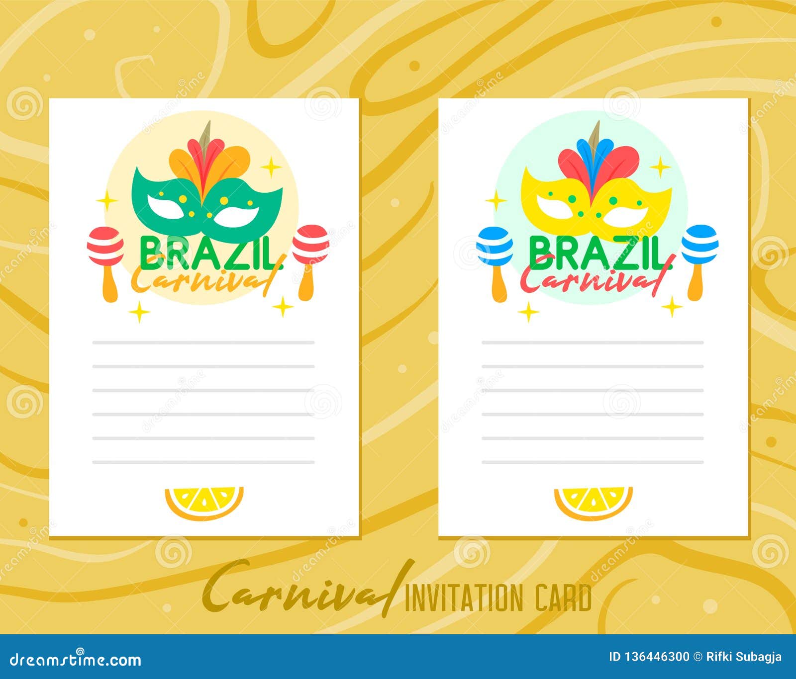 Brazil Carnival Invitation Card on Wood Background Stock Vector ...