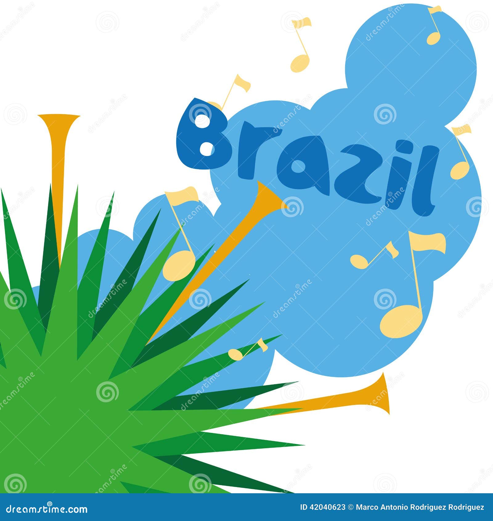 Brazil Cartoon Illustration Editable with Background Stock Illustration ...
