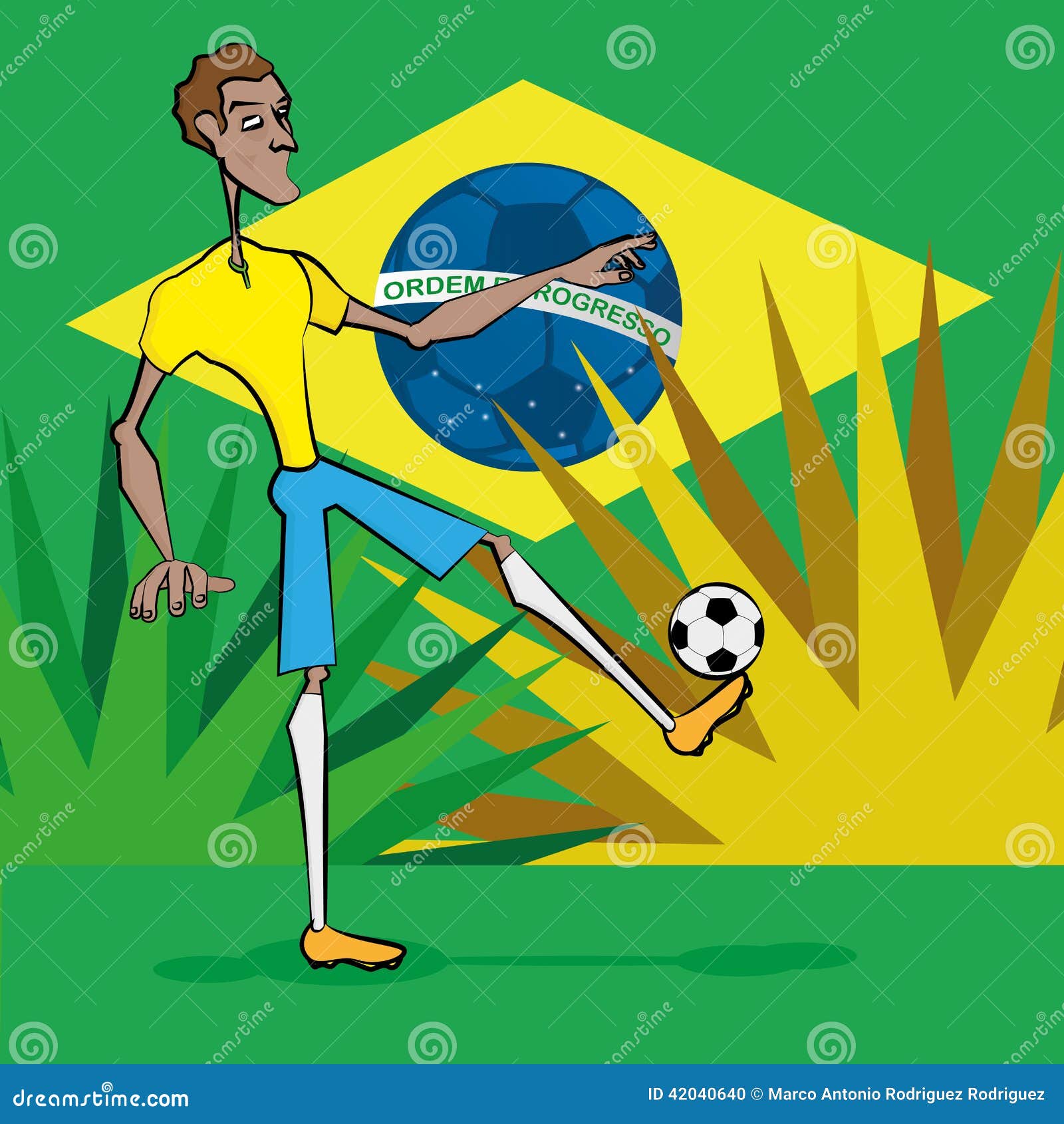 Brazil Cartoon Illustration Editable with Background Stock Illustration ...