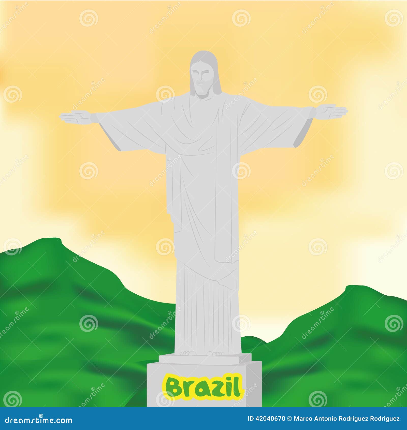 Brazil Cartoon Illustration Editable with Background Stock Illustration ...
