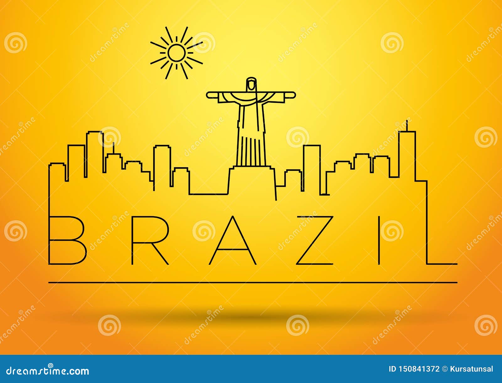 Brazil City Line Silhouette Typographic Design Stock Illustration ...