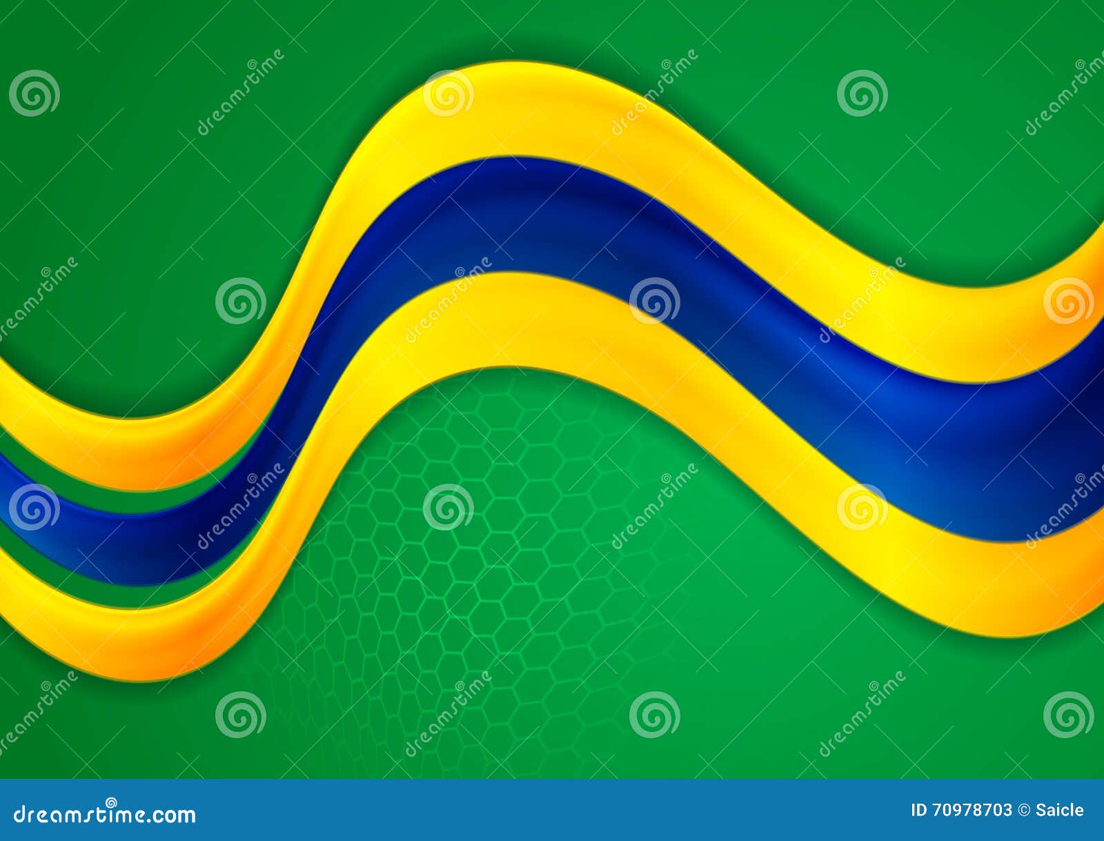 Brazil Colors Abstract Vector Smooth Wavy Background Stock Vector ...