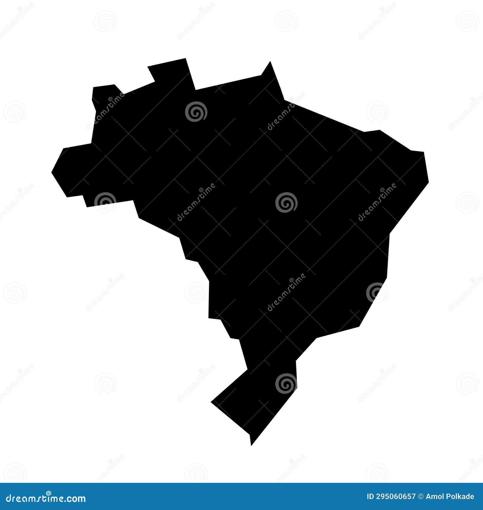 Brazil Country Vector Map in White Background Stock Illustration ...