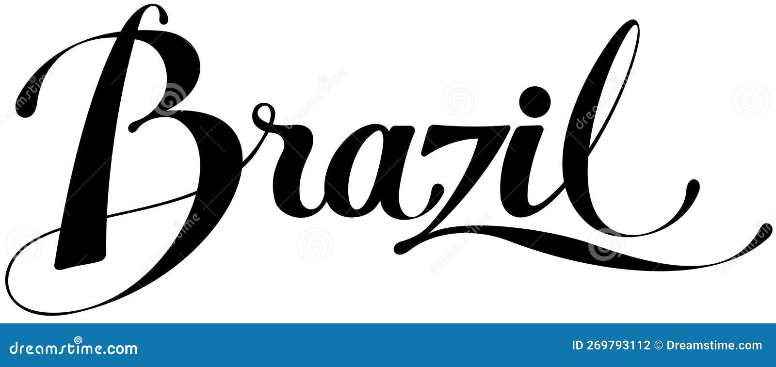 Brazil - Custom Calligraphy Text Stock Vector - Illustration of ...