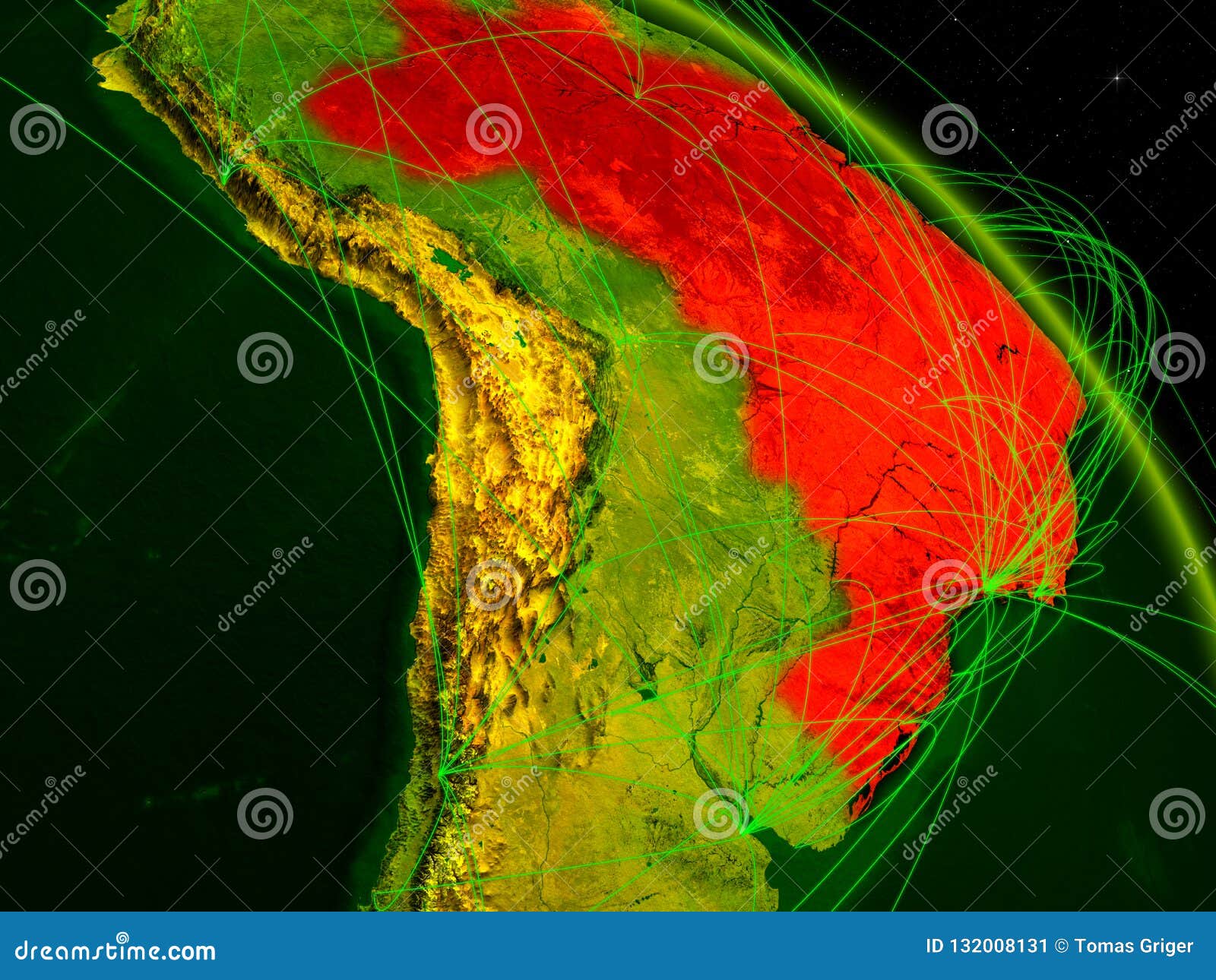 Brazil on digital globe stock image. Image of world - 132008131