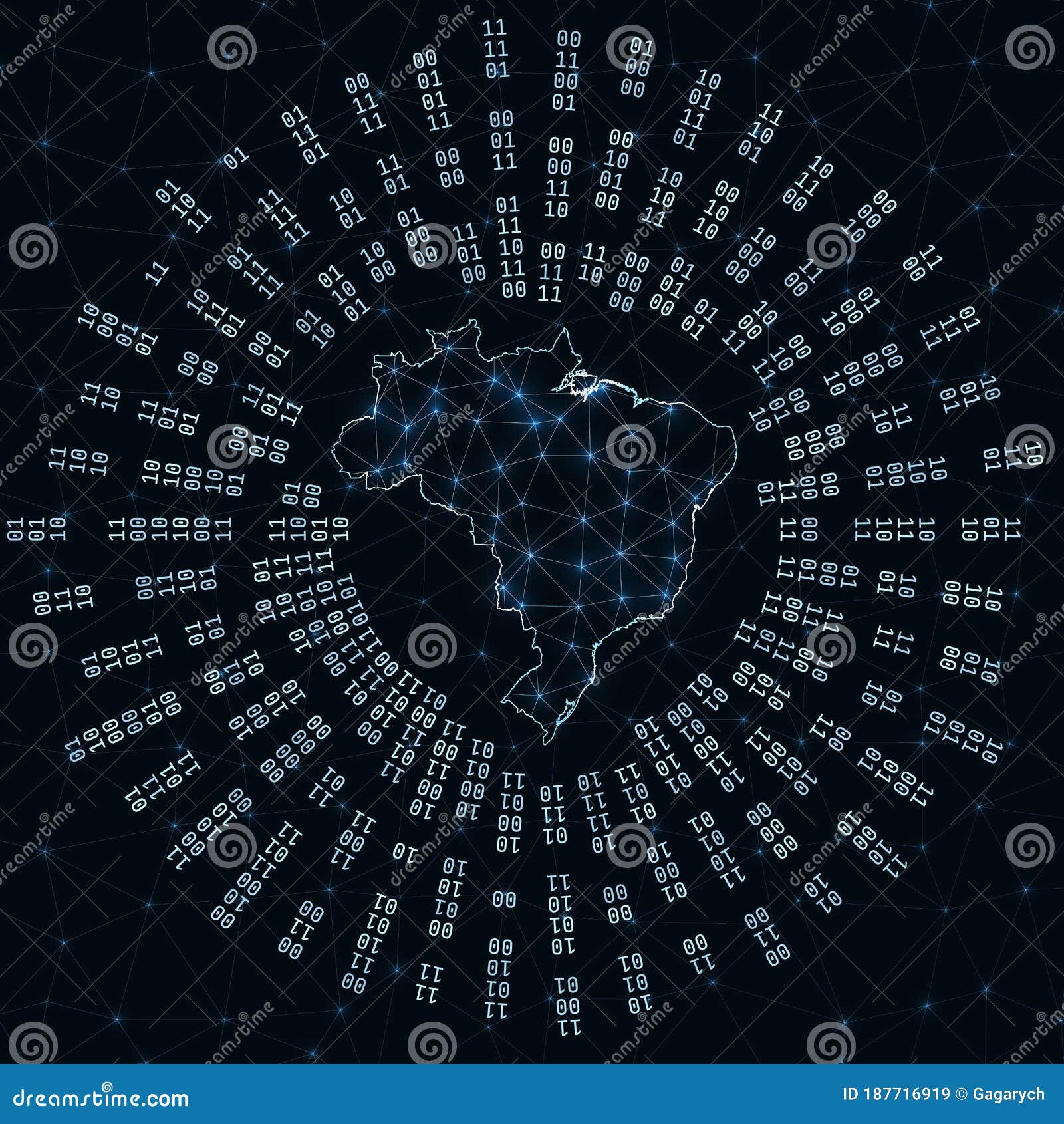 Brazil digital map. stock vector. Illustration of globe - 187716919