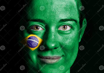 Brazil face flag stock photo. Image of studio, space - 19555644