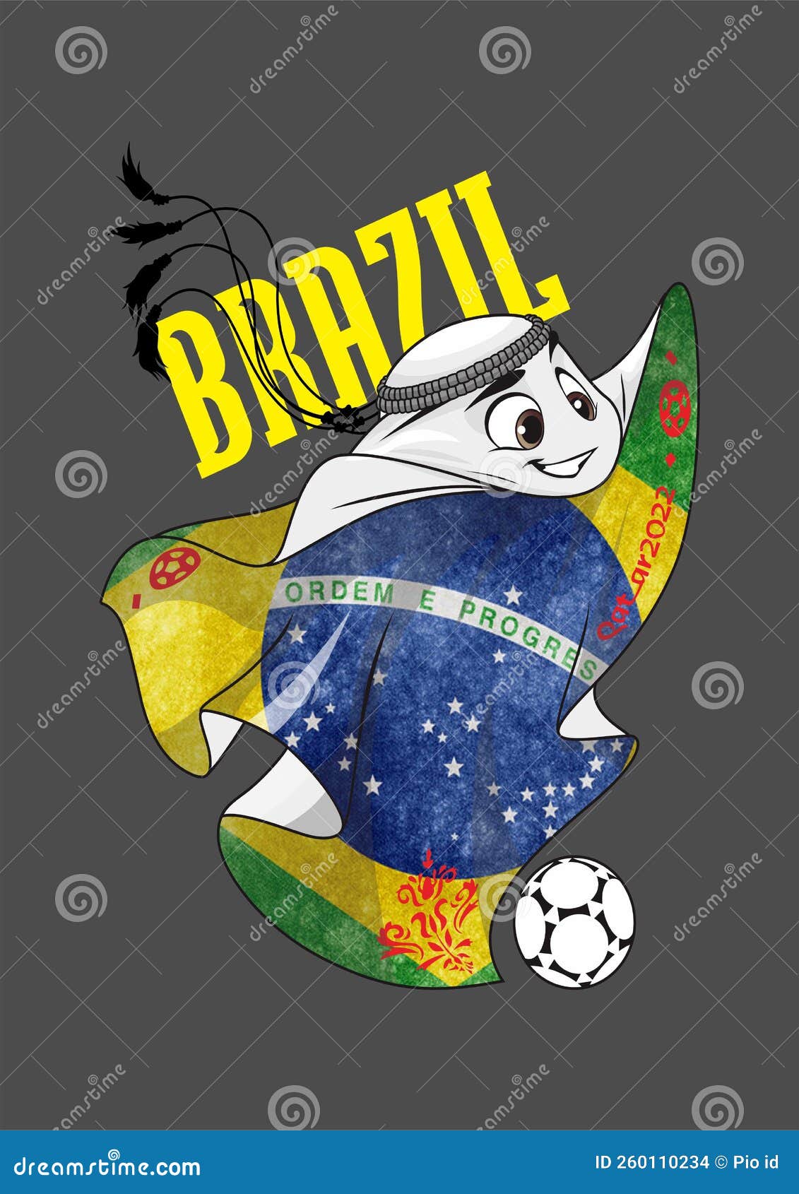 Fifa Worldcup Qatar Versus Background With Ball Red And White Cartoon ...