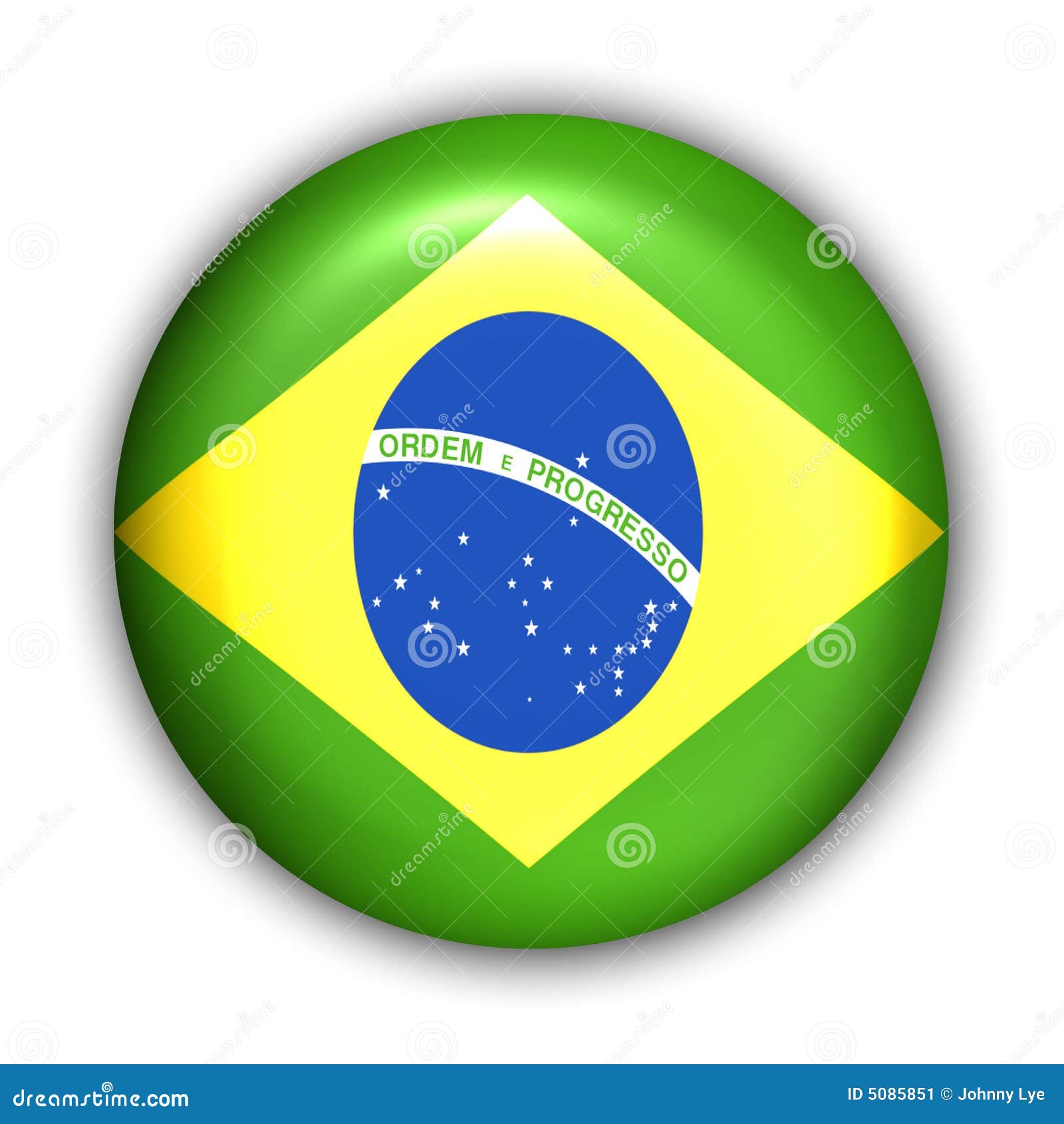 Brazil Flag stock illustration. Illustration of icon, button - 5085851