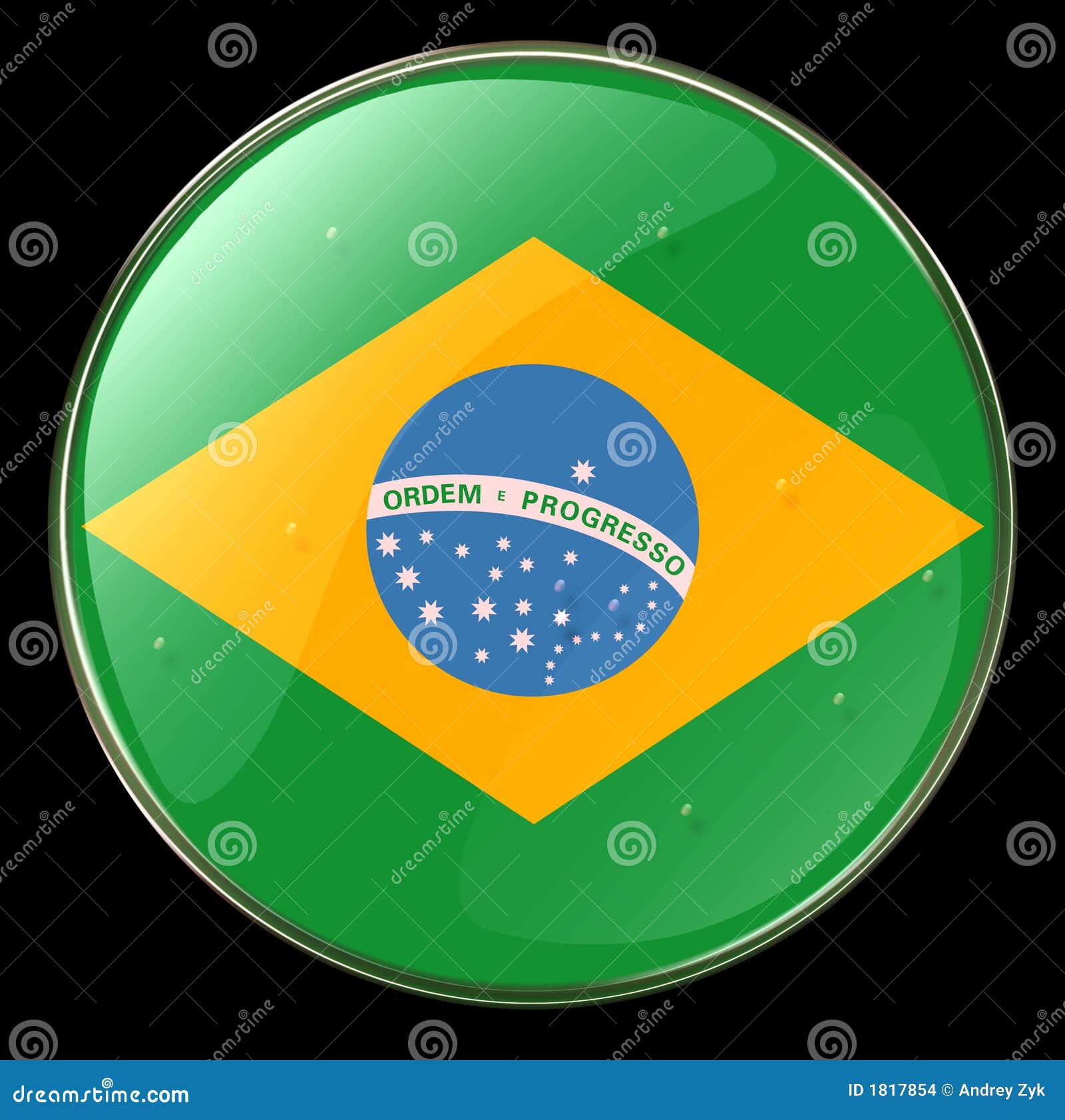 Brazil Flag Button stock illustration. Illustration of flag - 1817854