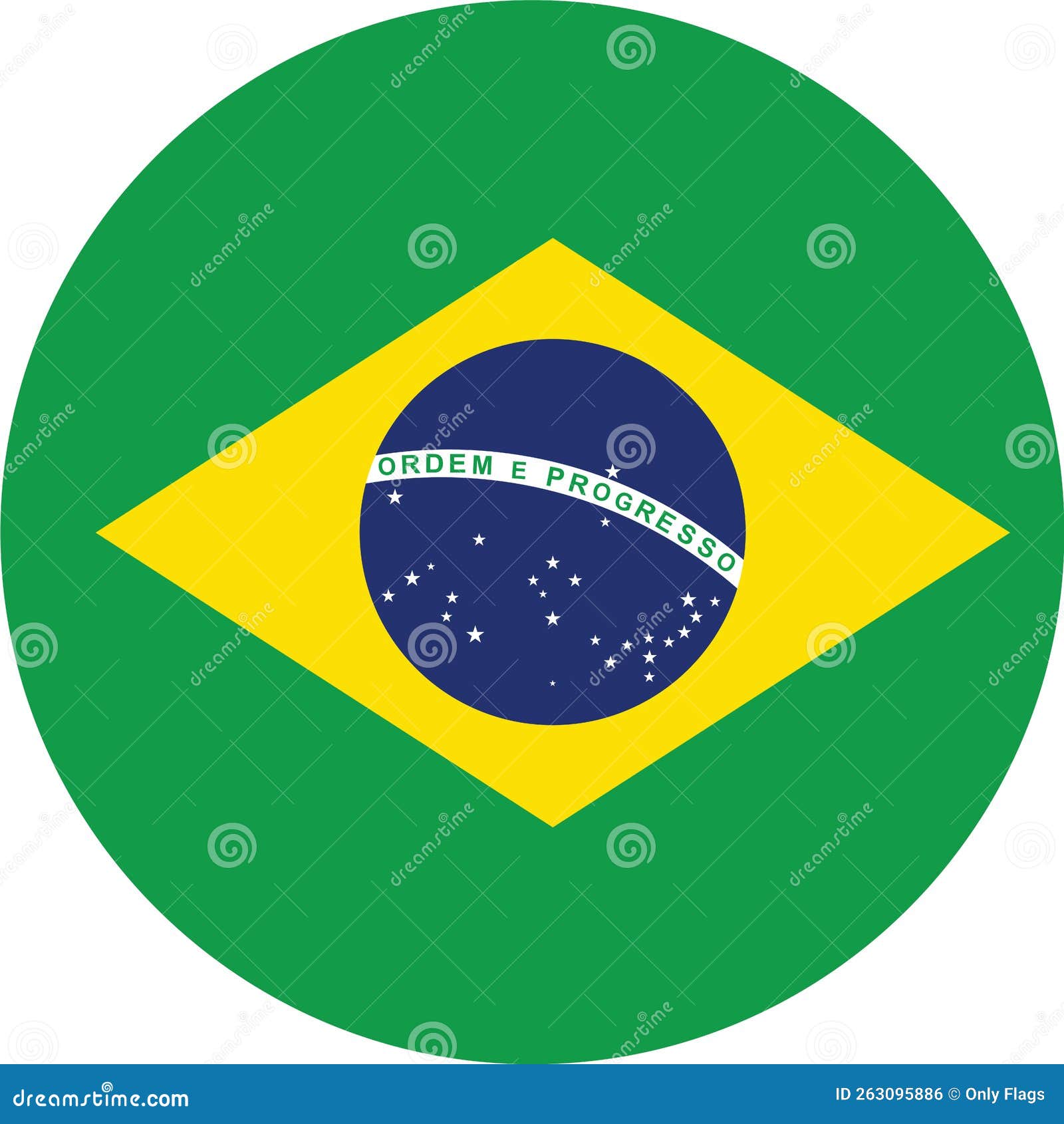 Brazil Flag Button on White Background ,illustration, Textured ...