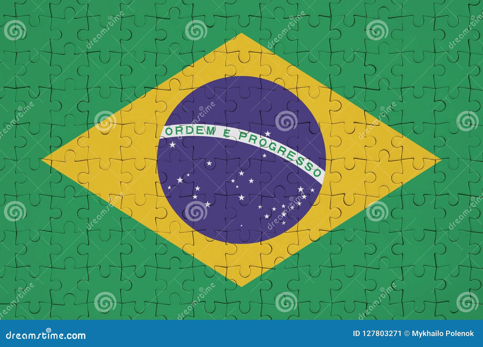 Brazil Flag is Depicted on a Folded Puzzle Stock Illustration ... Brazil Flag is Depicted on a Folded Puzzle Stock Illustration ...
