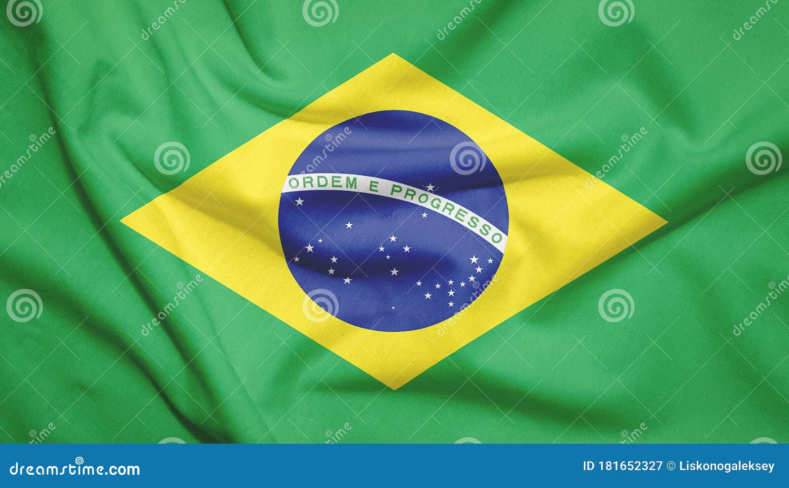 Brazil Flag with Fabric Texture Stock Illustration - Illustration of ...