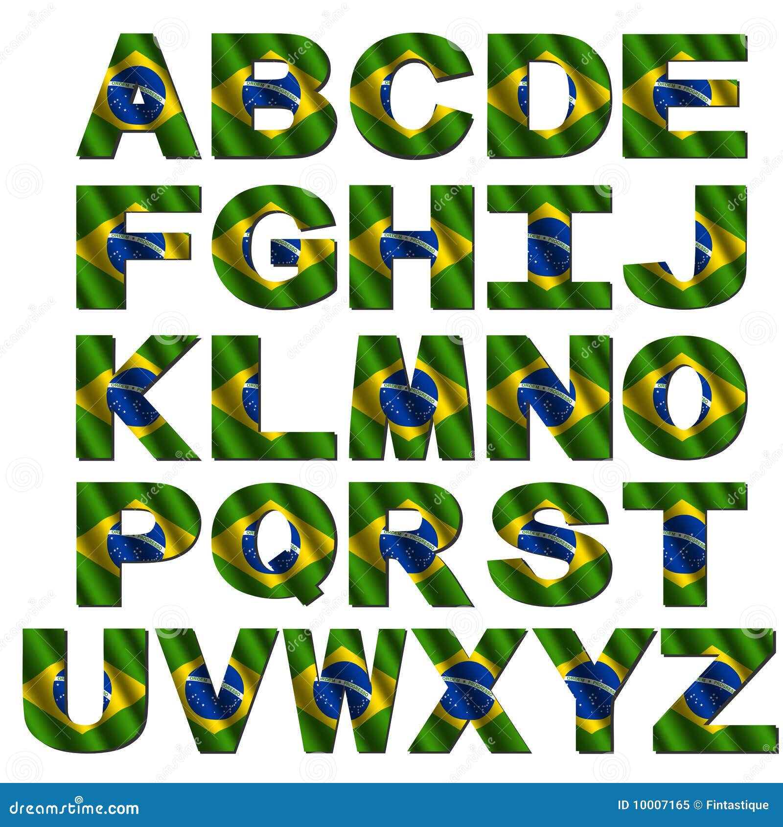 Brazil flag font stock illustration. Illustration of rippled - 10007165