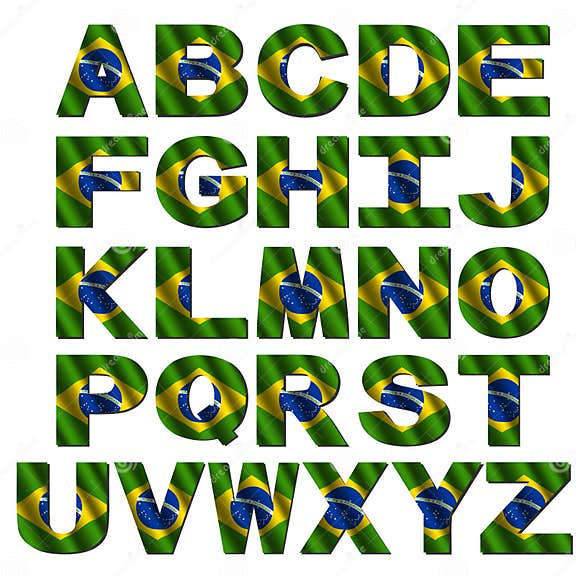 Brazil flag font stock illustration. Illustration of rippled - 10007165