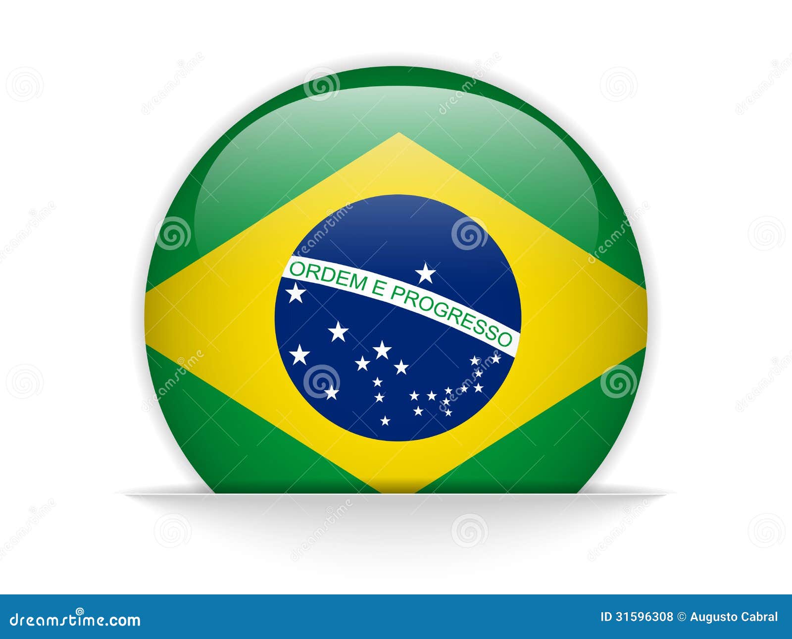 Brazil Flag Glossy Button stock vector. Illustration of flag - 31596308