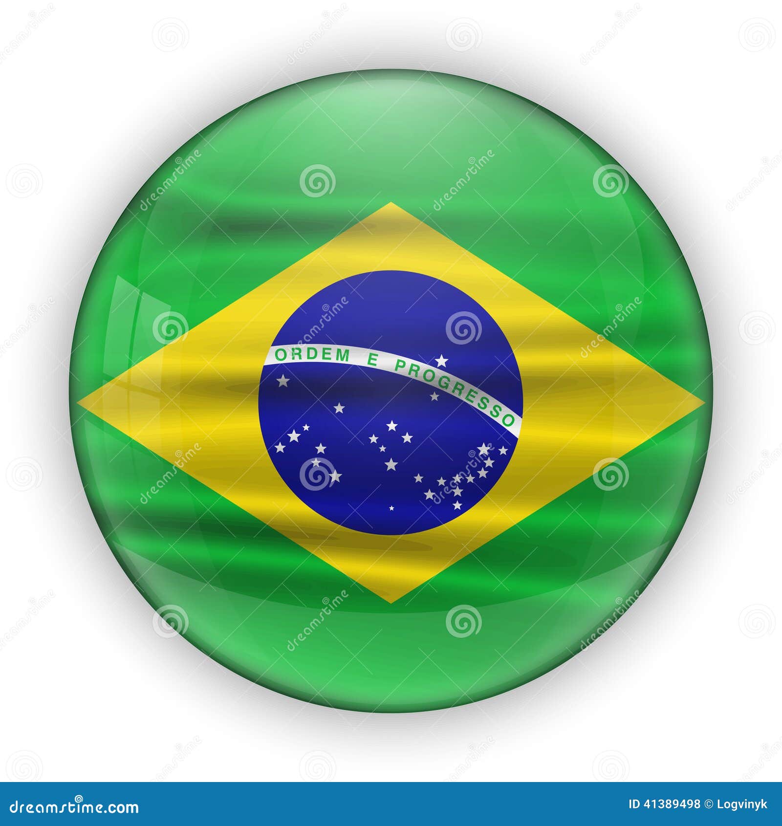 Brazil Flag Glossy Button. World Football 2014 Stock Vector ...