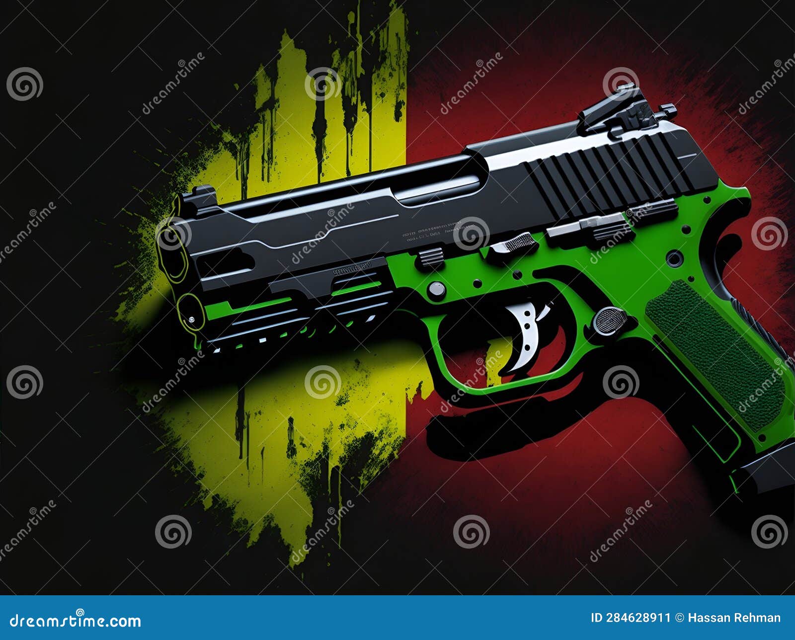 Brazil Flag Gun Ai Generated Stock Illustration - Illustration of ...