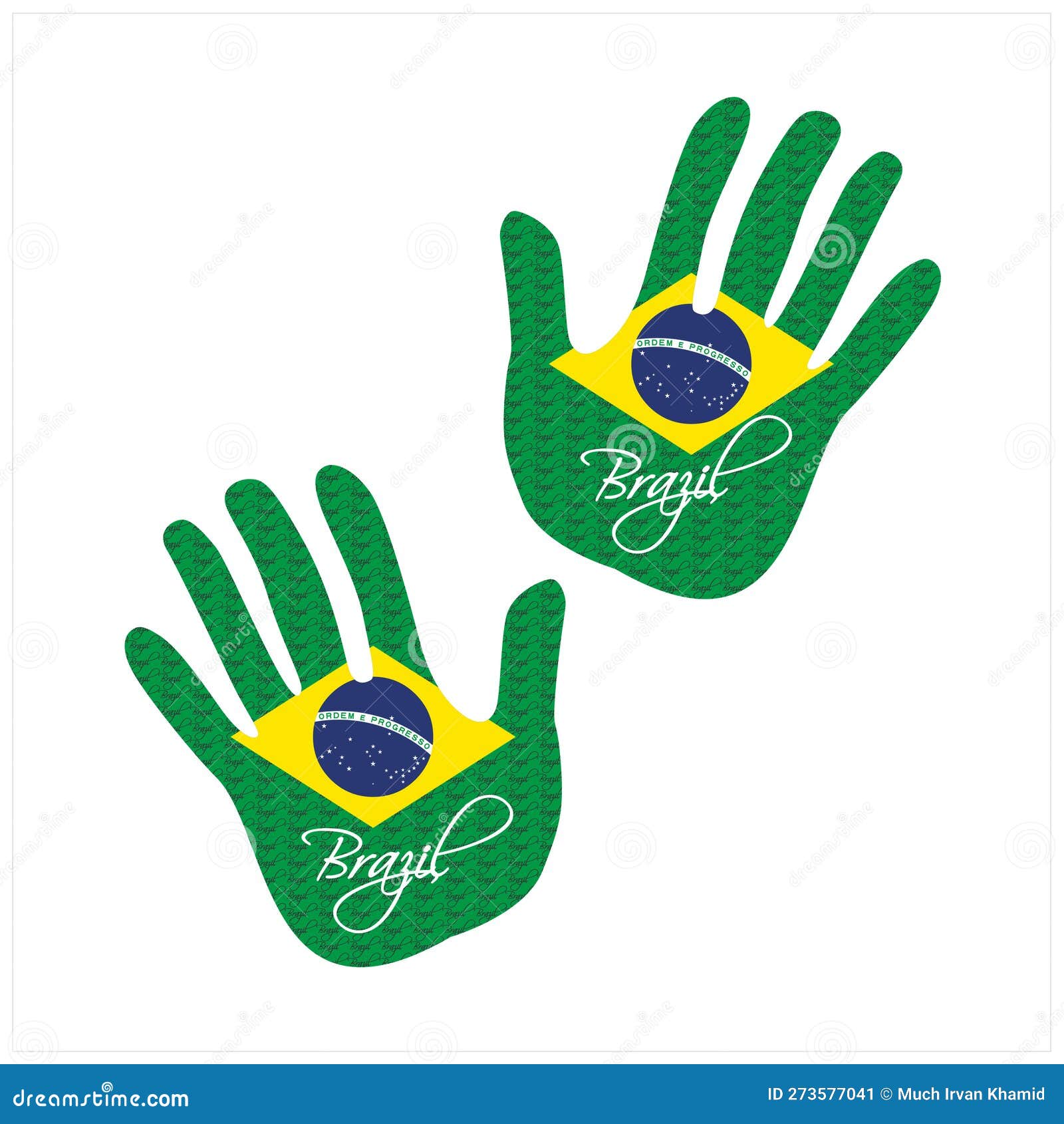Brazil Flag Hand Vector Graphic Stock Vector - Illustration of equality ...