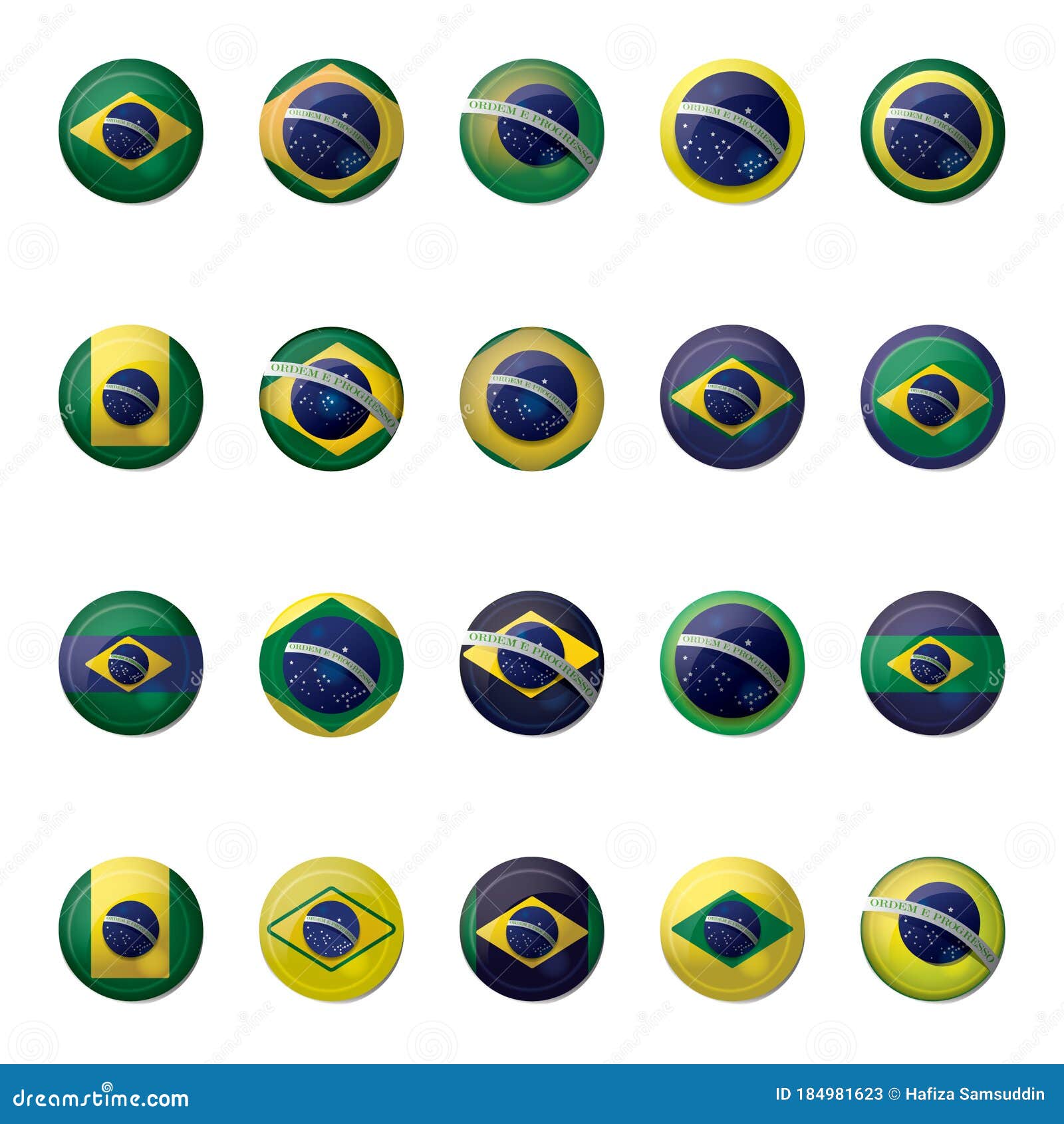 Brazil Flag Icon Set. Vector Illustration Decorative Design Stock ... Brazil Flag Icon Set. Vector Illustration Decorative Design Stock ...