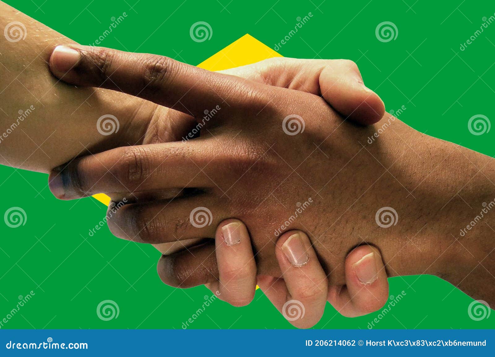 Brazil Flag, Intergration of a Multicultural Group of Young People ...