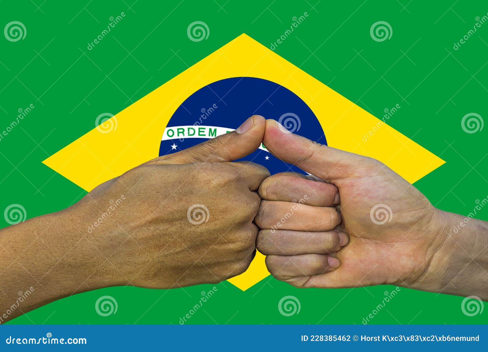 Brazil Flag, Intergration of a Multicultural Group of Young People ...