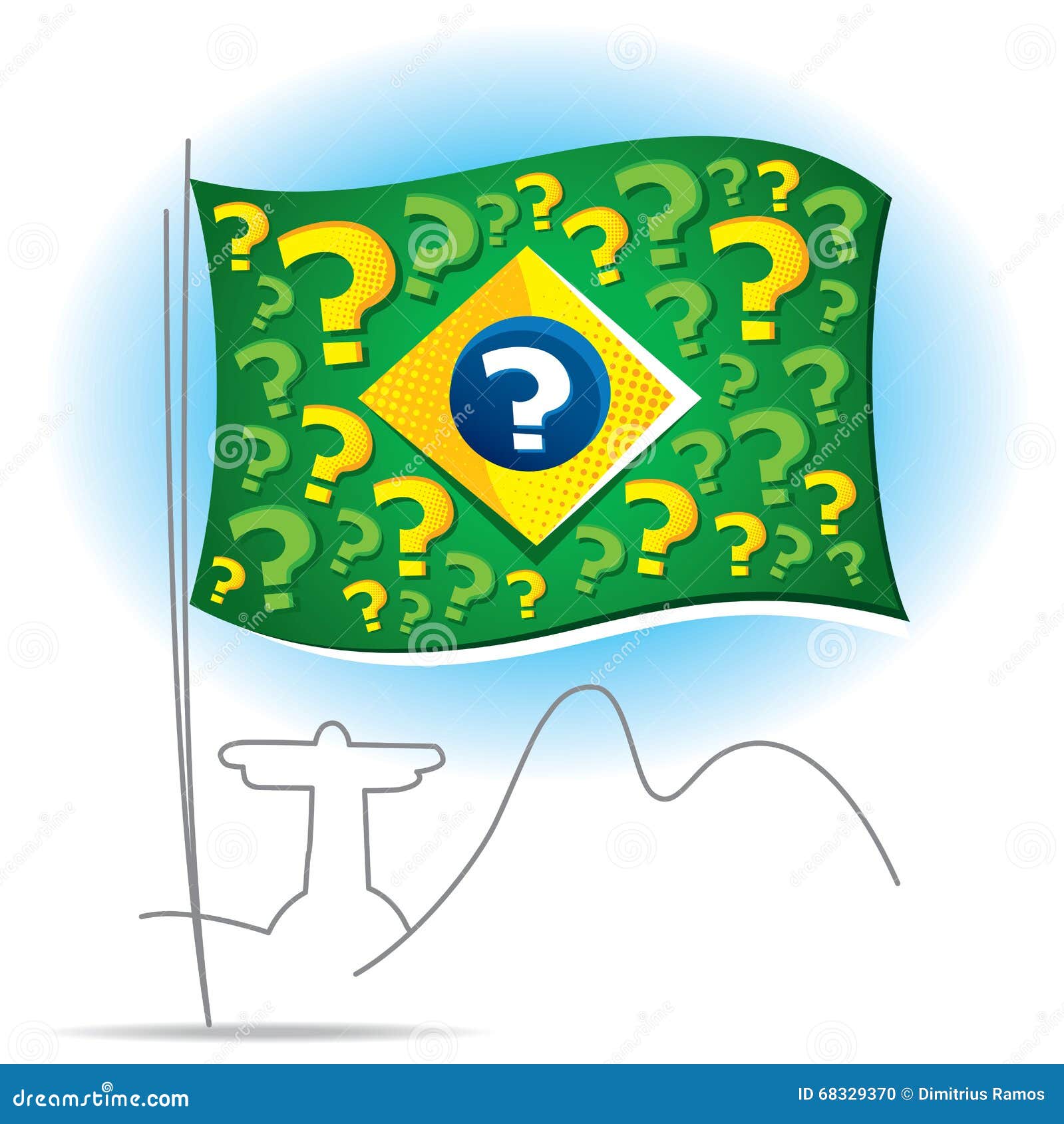 Brazil Flag with Many Question Marks Stock Vector - Illustration of ...