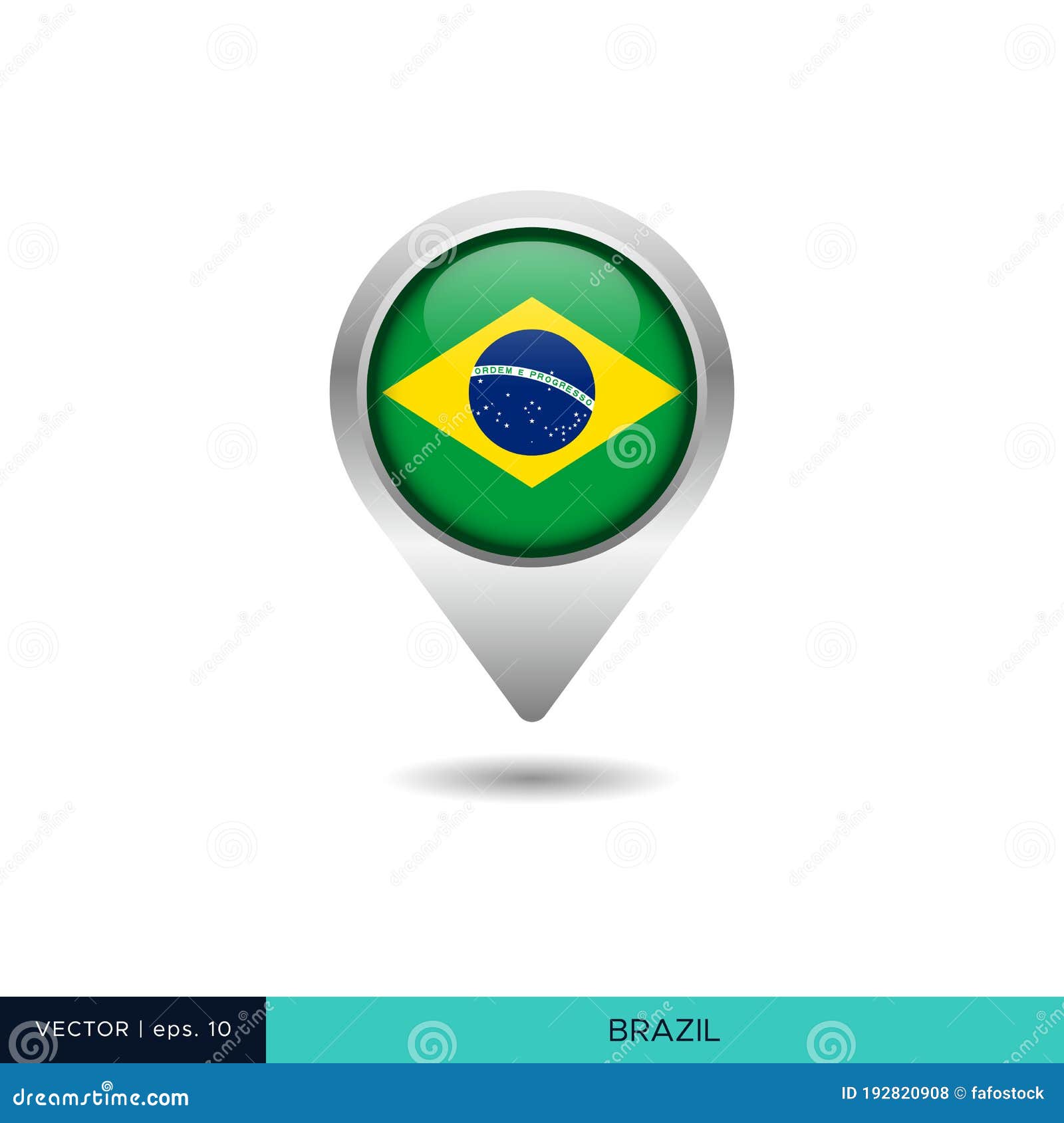 Brazil Flag Map Pin Vector Design Template. Stock Vector - Illustration ...