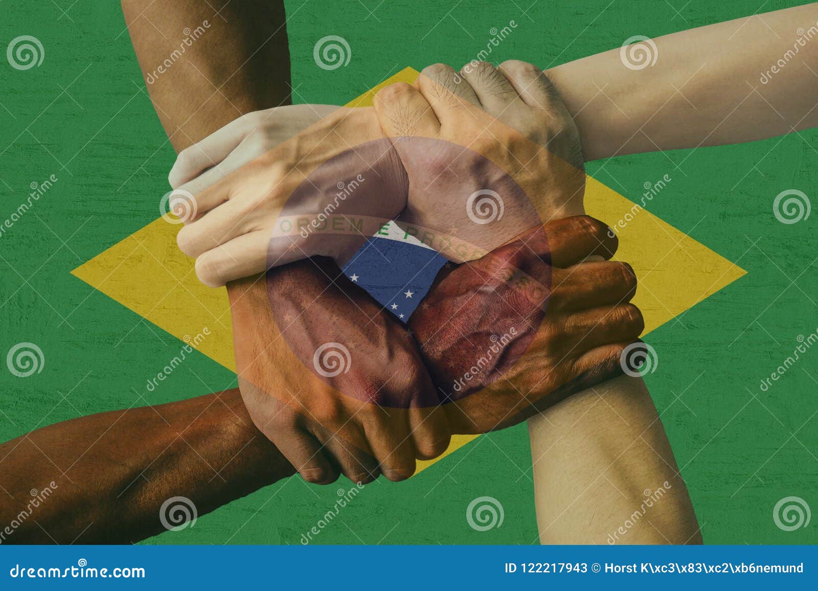 Brazil Flag Multicultural Group of Young People Integration Diversity ...