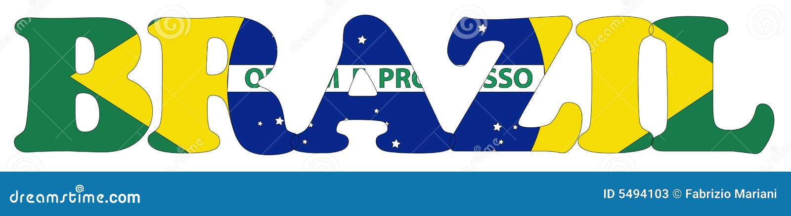 Brazil flag and name stock vector. Illustration of patriot - 5494103