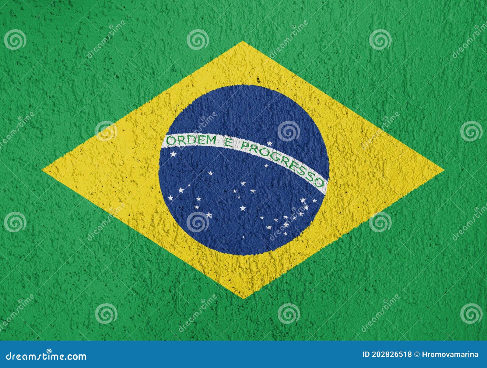 Brazil Flag in Plaster Texture Stock Photo - Image of national, brazil ...