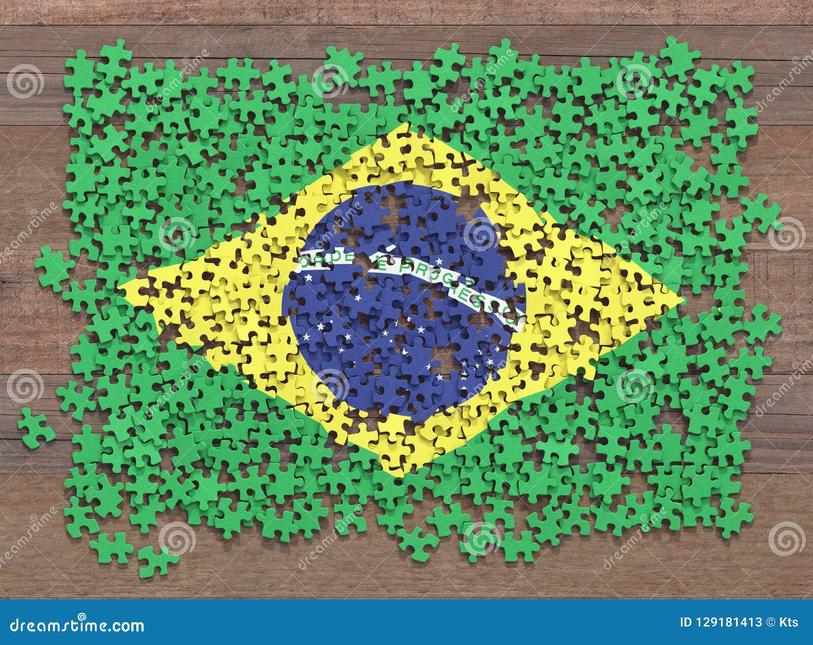 Brazil Flag Puzzle stock illustration. Illustration of brazil - 129181413