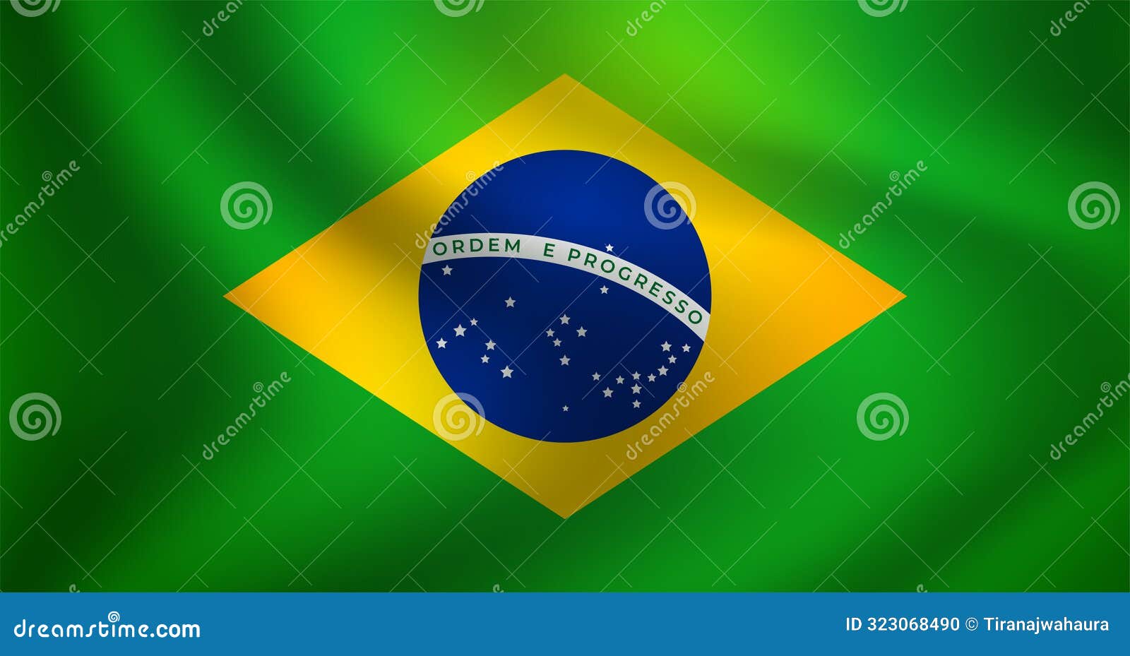 Brazil Flag, Realistic Waving Fabric Flag Vector Illustration. Stock ...