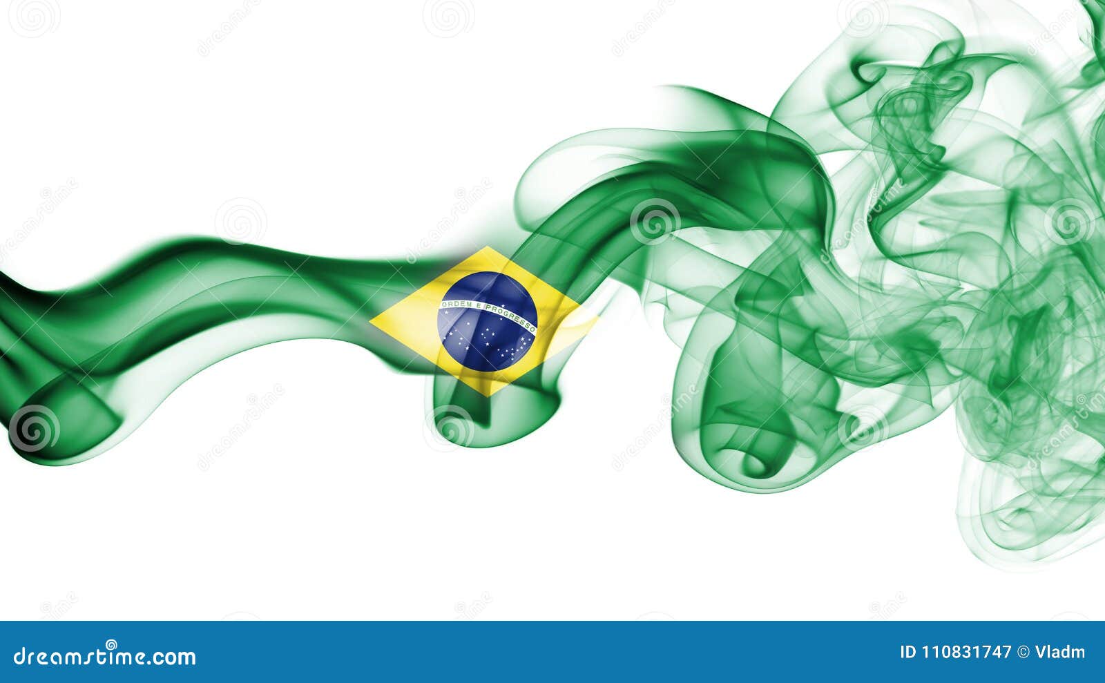 Brazil Flag Smoke Isolated on a White Background Stock Image - Image of ...