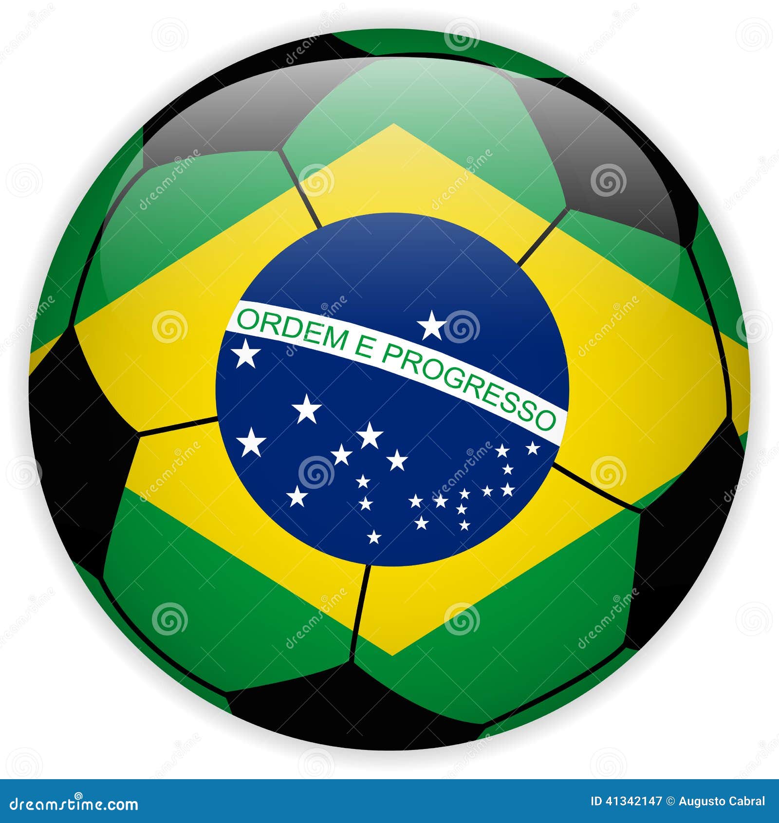 Brazil Flag with Soccer Ball Background Stock Vector - Illustration of ...