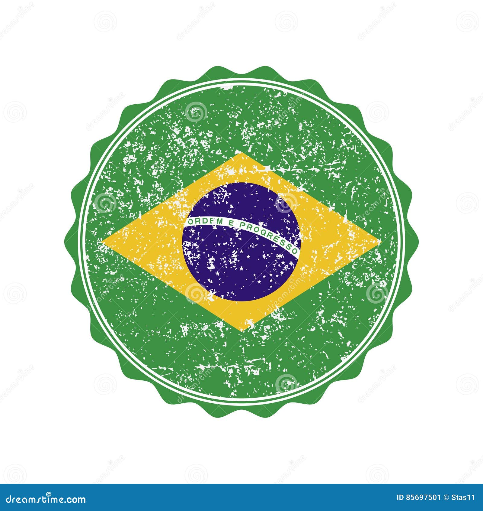 Brazil Flag Stamp with Grunge. Vector Illustration Stock Illustration ...