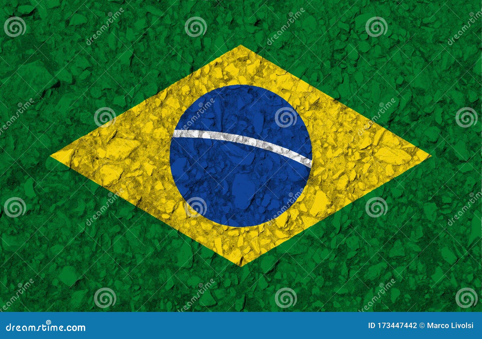 Brazil Flag with Texture on a Background Stock Illustration ...